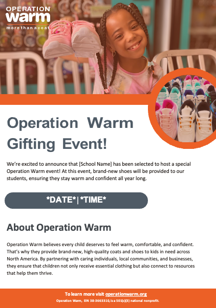 Shoe Event Promotion - Operation Warm
